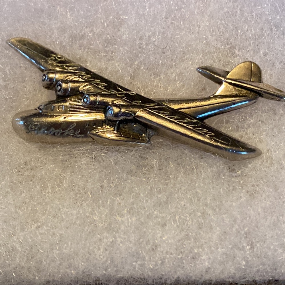 Vintage World War Ii Airplane Sweetheart Pin Brooch G… - Gem